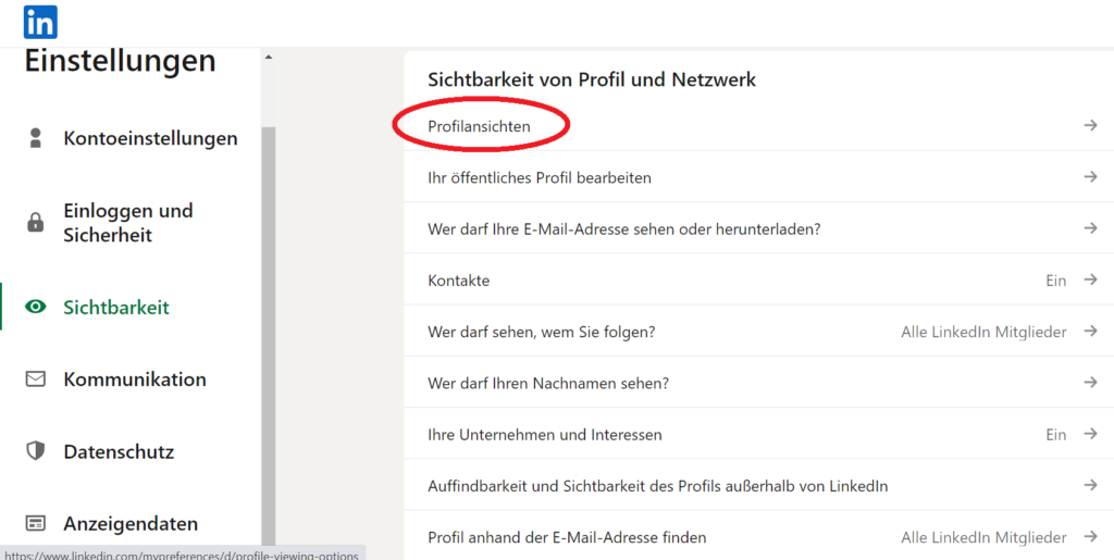 LinkedIn® Privatmodus aktivieren und nutzen